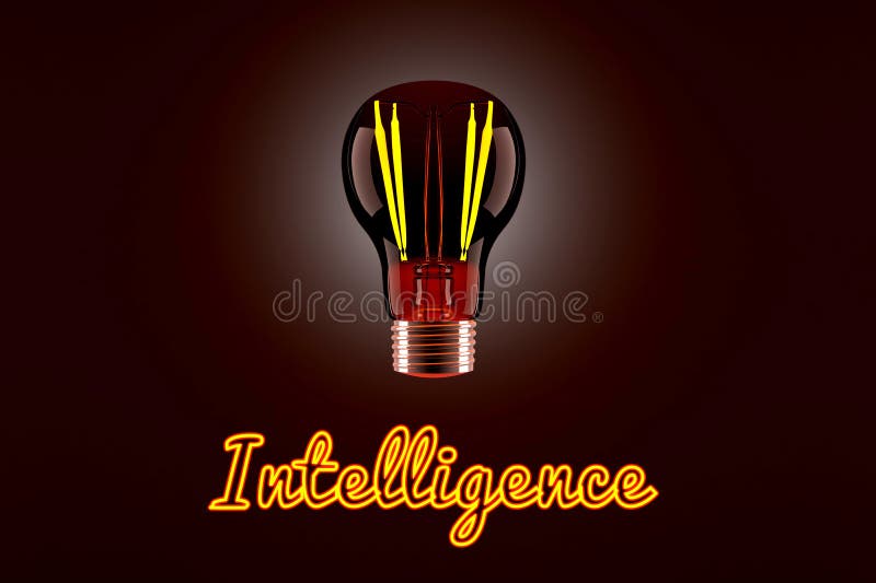 Light Bulb and Intelligence Stock Illustration - Illustration of ...