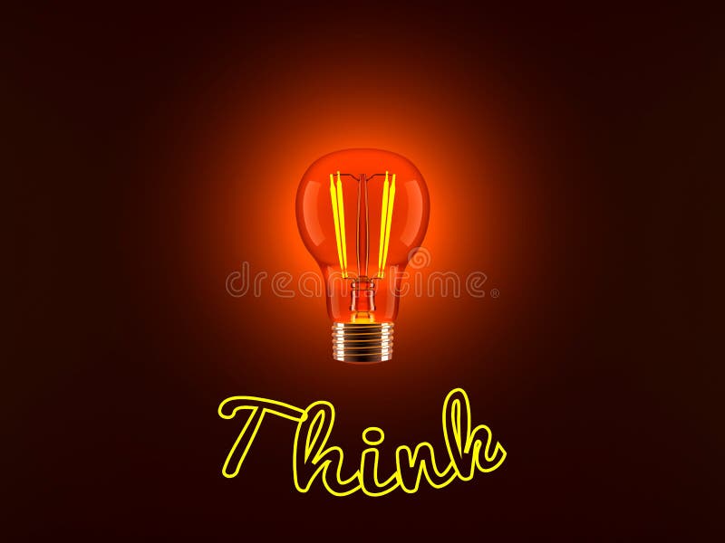 Light Bulb and Think stock illustration. Illustration of inspiration ...