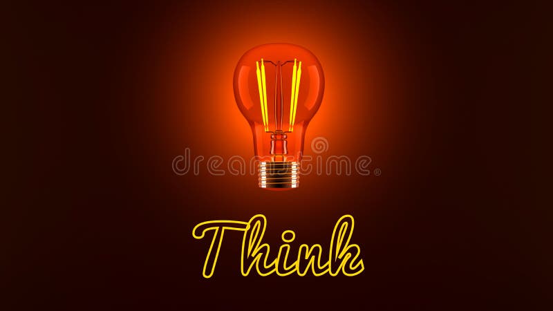 Light Bulb and Think stock illustration. Illustration of light - 143692494