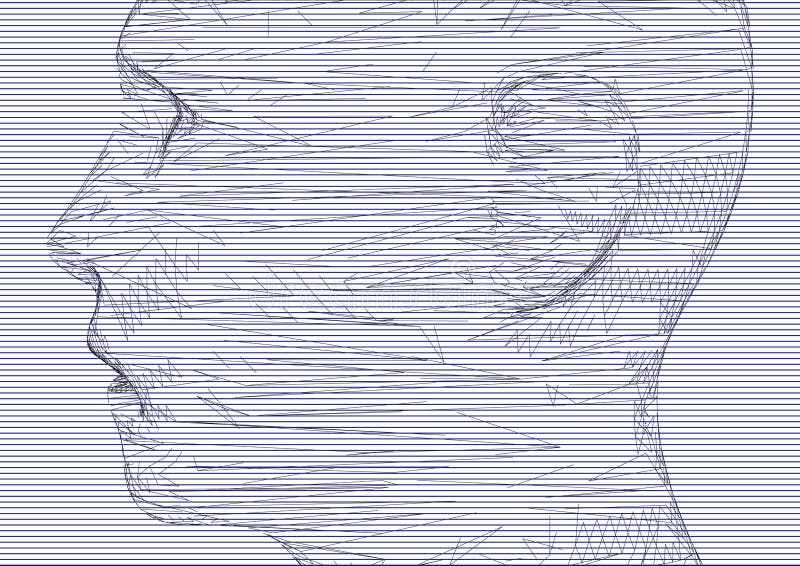 Conceptual 3D Wire Frame Human Male Head Stock Illustration ...