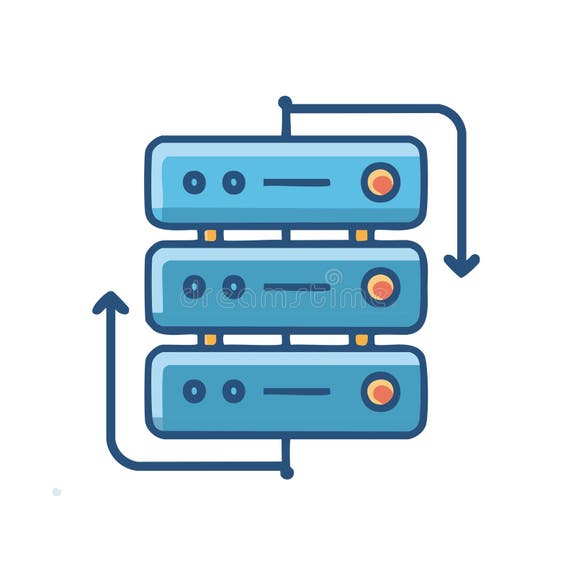 Conceptual Data Storage Illustration: Stacked Servers with Up and Down ...