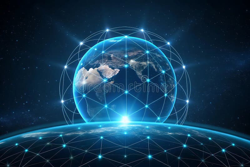 Conceptual Depiction of Global Network Showing Connectivity and ...
