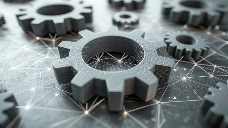 Conceptual Design of Gray Gears with Abstract Background for Technology ...