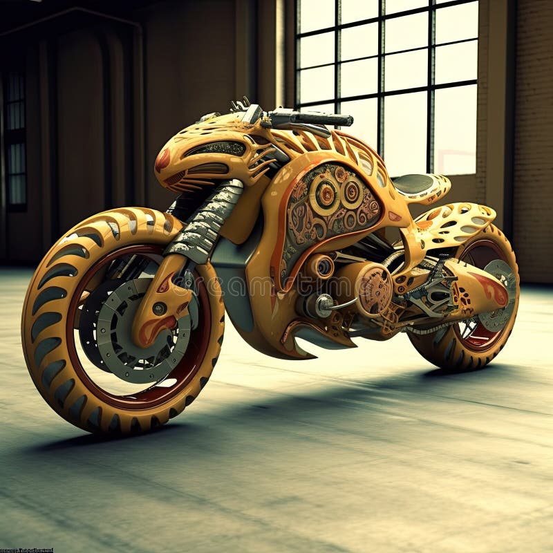 Conceptual Design of a Sports Motorcycle in the Shape of a Tiger. Stock ...