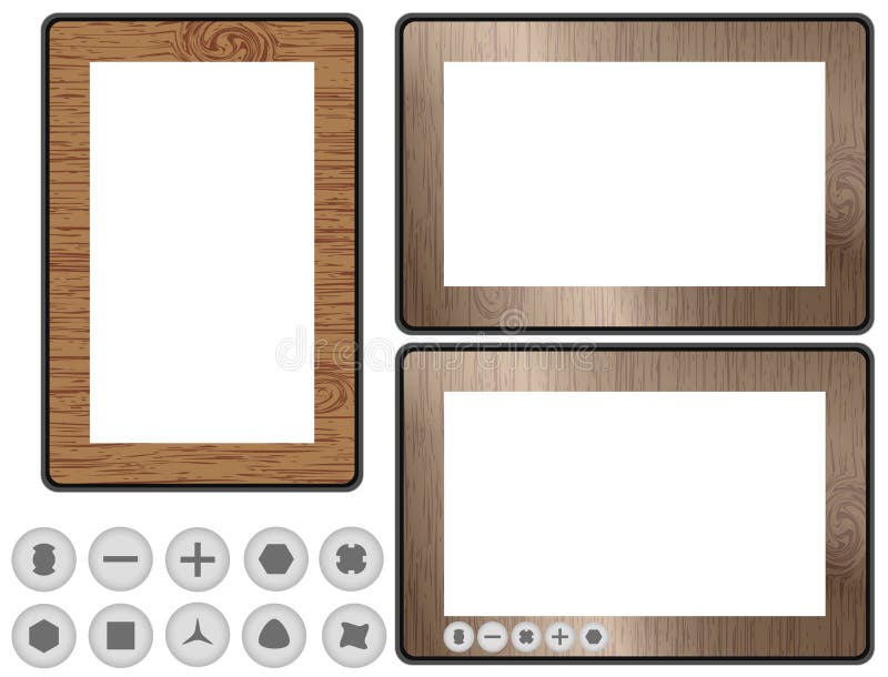 Conceptual Design Wooden Tablet PC Illustration Stock Vector ...