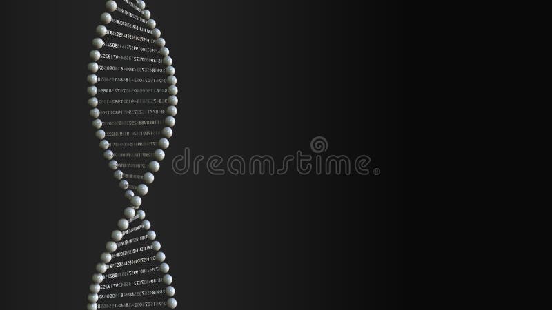 Conceptual Digital DNA Molecule Model with Numbers, 3D Rendering Stock ...