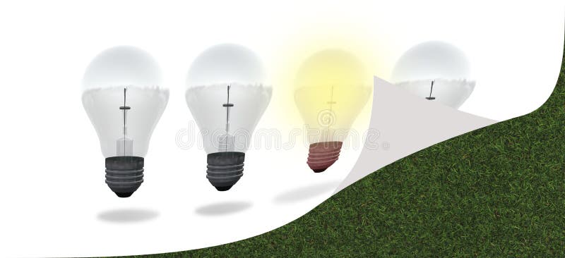 Conceptual Digital Light Bulb Design Stock Illustration - Illustration ...