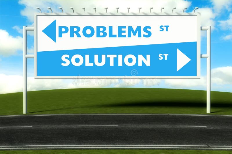 Conceptual Direction Signs Lead To Problems or Solution Stock Photo ...