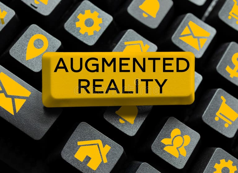 Text Sign Showing Augmented Reality. Word Written on Technology that ...