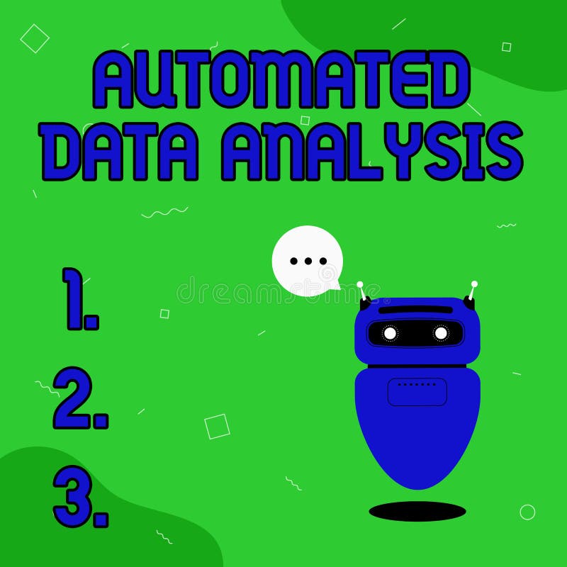 Conceptual Display Automated Data Analysis. Word Written on Automatic ...