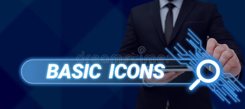 Text Showing Inspiration Basic Icons. Business Showcase Pictogram or ...