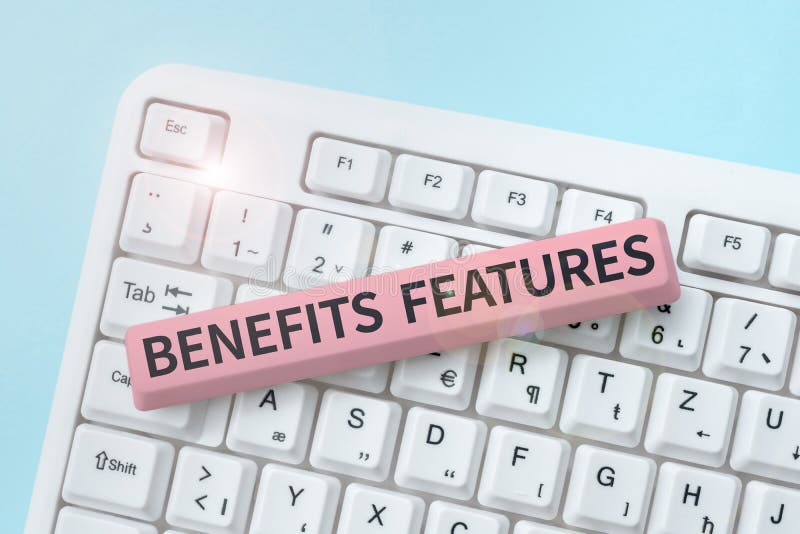 Conceptual Display Benefits Features. Internet Concept Making a Product ...