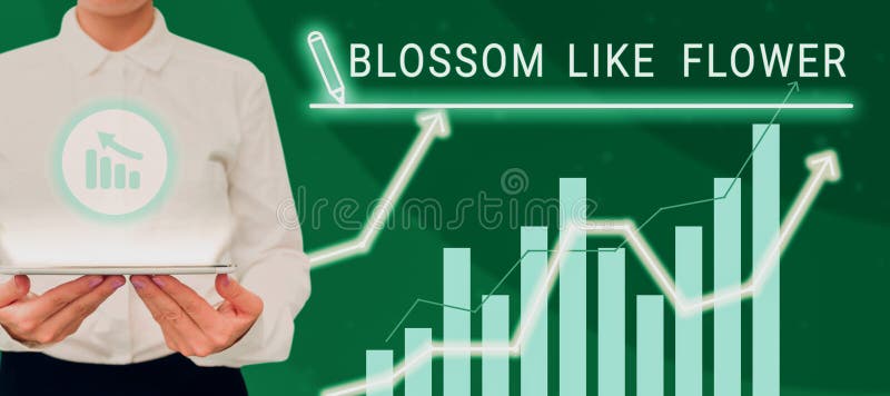 Conceptual Display Blossom Like Flower. Business Approach Person with ... Conceptual Display Blossom Like Flower. Business Approach Person with ...