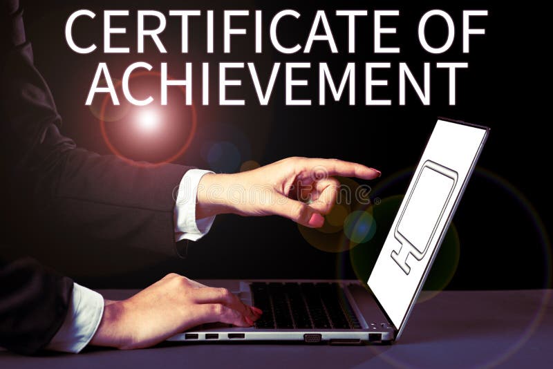 Conceptual Display Certificate of Achievement. Word Written on Certify ...
