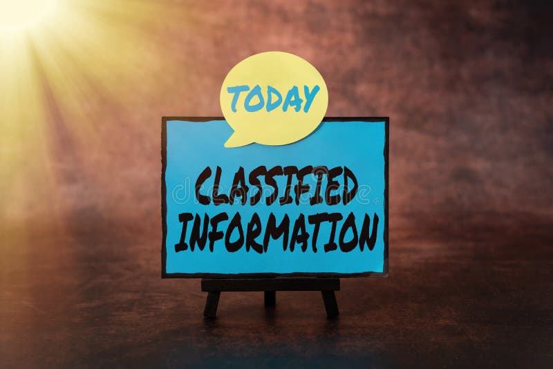 Sign Displaying Classified Information. Concept Meaning Sensitive Data ...
