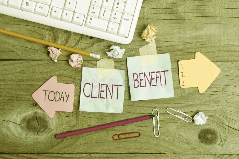 Text Sign Showing Client Benefit. Conceptual Photo the Real or ...