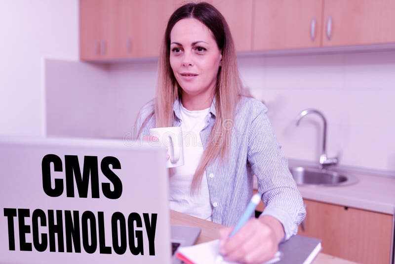 Sign Displaying Cms Technology. Internet Concept Programs that are Used ...