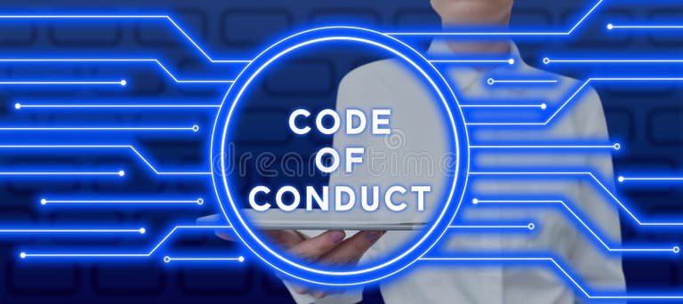 Conceptual Display Code of Conduct. Internet Concept Ethics Rules Moral ...