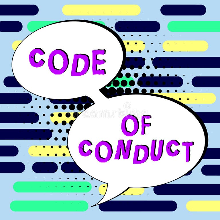 Writing Displaying Text Code of Conduct. Concept Meaning Ethics Rules ...