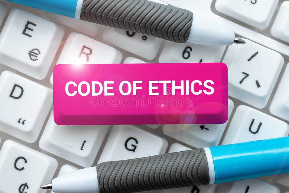 Conceptual Display Code of Ethics. Word for Moral Rules Ethical ...