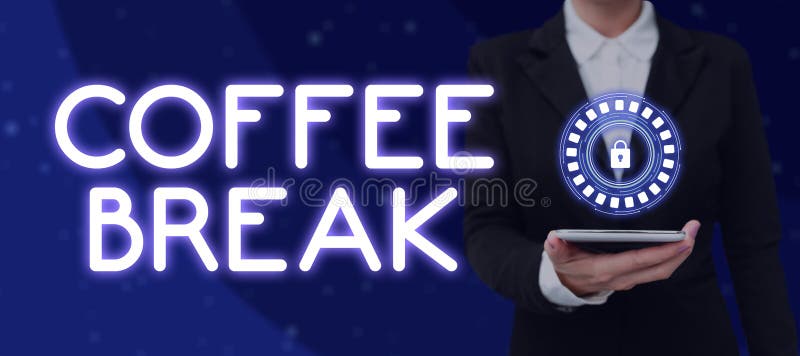 Conceptual Display Coffee Break. Business Showcase Short Time Allotted ...