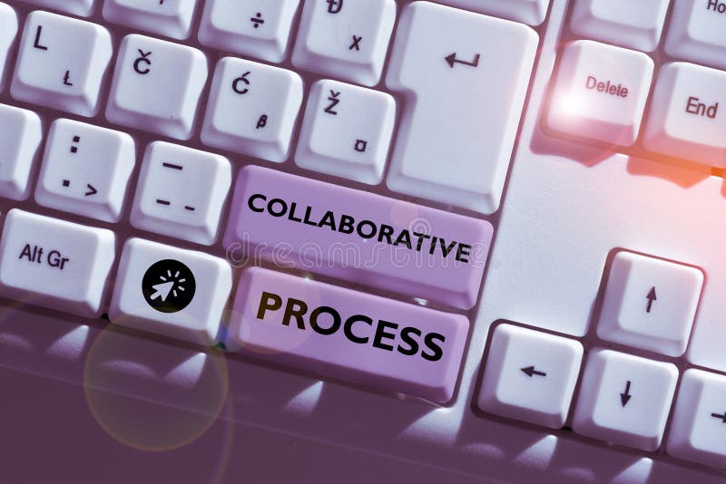 Text Caption Presenting Collaborative Process. Business Concept People ...
