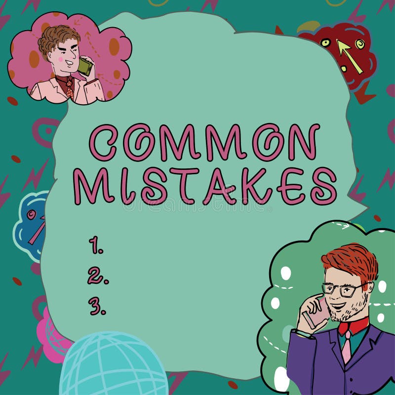 Conceptual Display Common Mistakes. Word for Actions that are Often ...