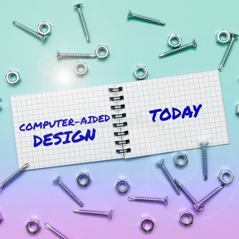 Conceptual Display Computer Aided Design. Word for CAD Industrial ...