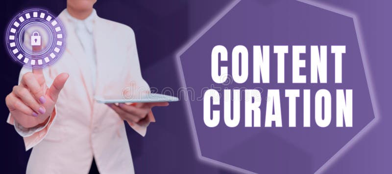 Text Showing Inspiration Content Curation. Business Overview Process of ...