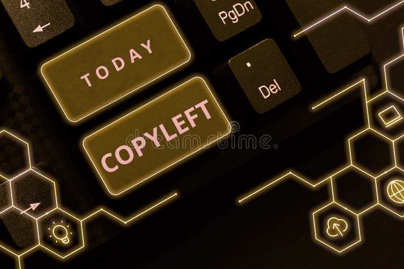 Conceptual Display Copyleft. Word Written on the Right To Freely Use ...