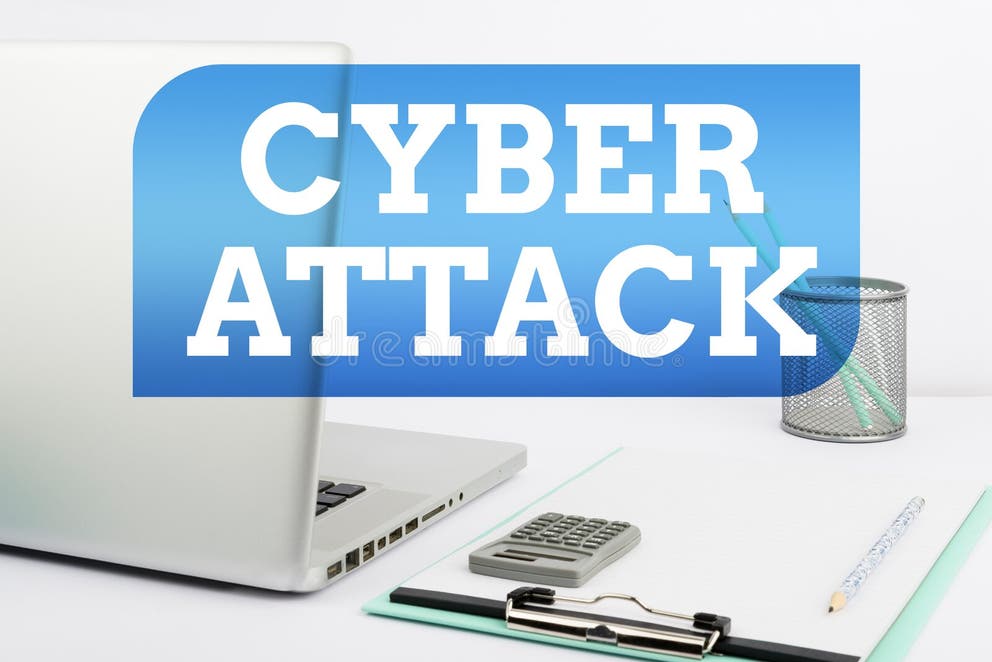 Conceptual Display Cyber Attack. Word for an Attempt by Hackers To ...