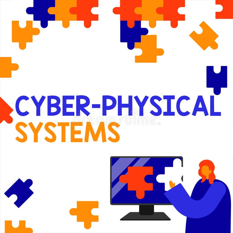 Sign Displaying Cyber Physical Systems. Business Concept Mechanism ...