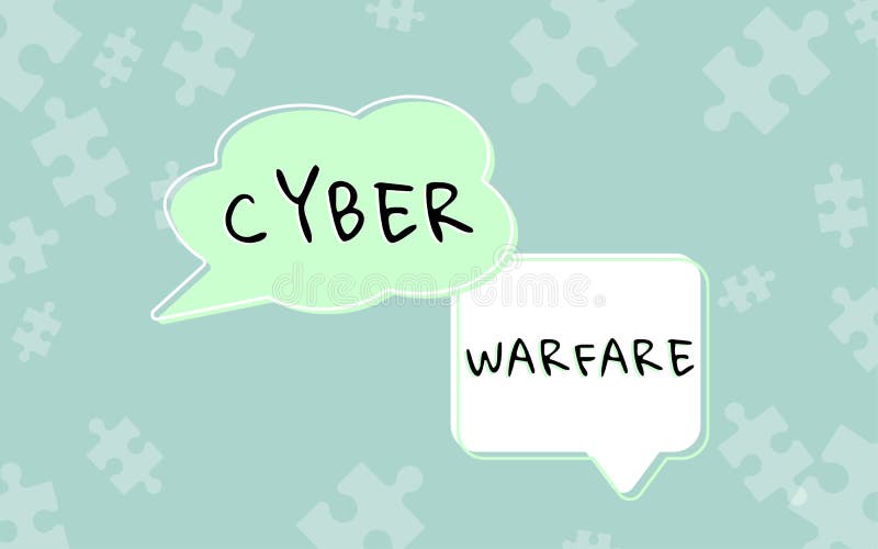 Text Sign Showing Cyber Warfare. Conceptual Photo Virtual War Hackers ... Text Sign Showing Cyber Warfare. Conceptual Photo Virtual War Hackers ...