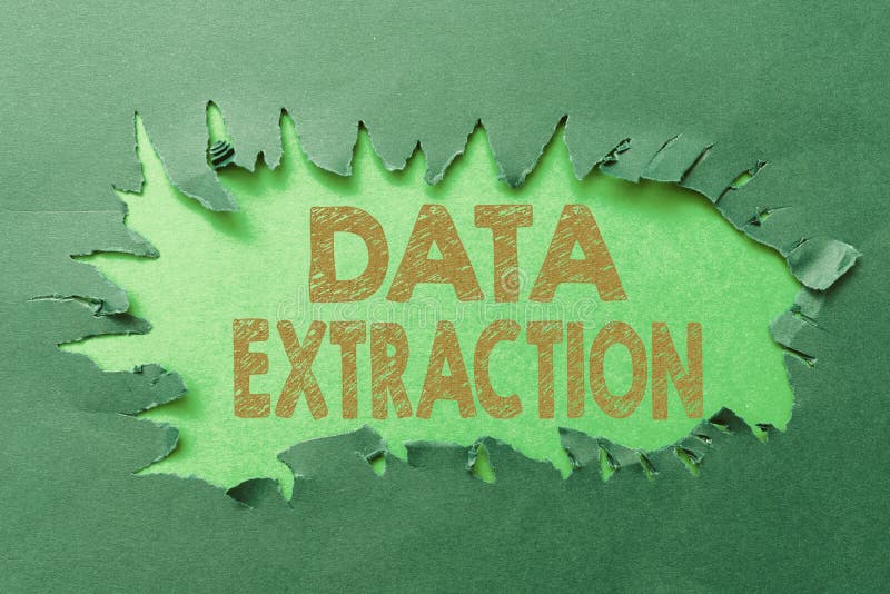Conceptual Display Data Extraction Business Overview Act Or Process Of Retrieving Data Out Of