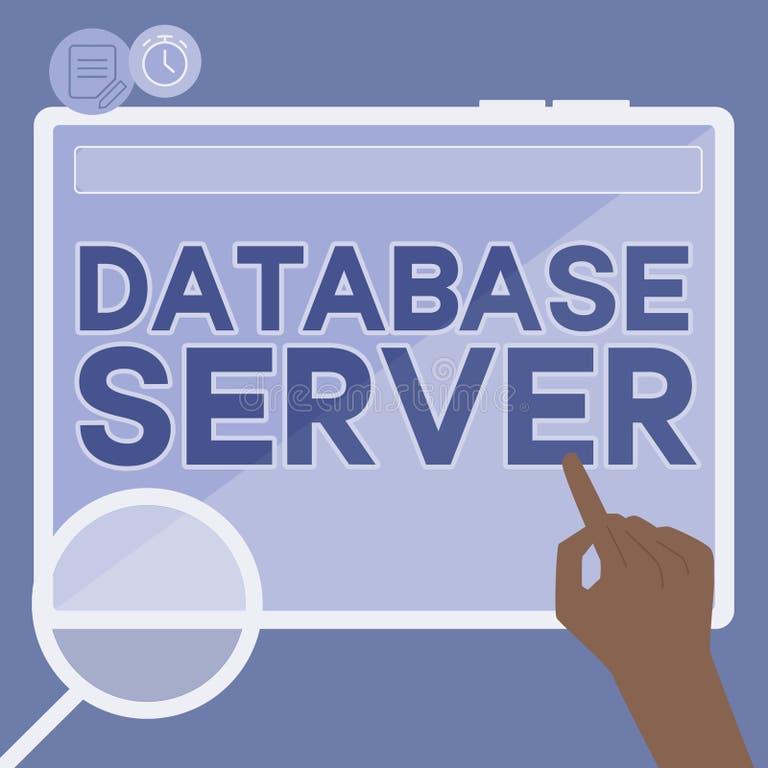 Text Caption Presenting Database Server. Business Overview Uses a Database Application that ...
