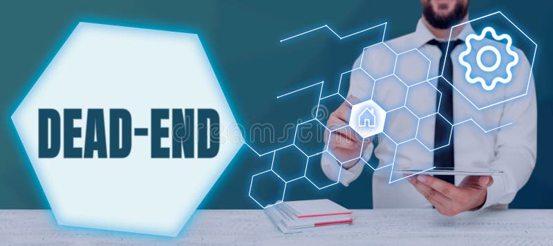 Conceptual Display Dead End. Internet Concept Reaching Limit of Road or ...