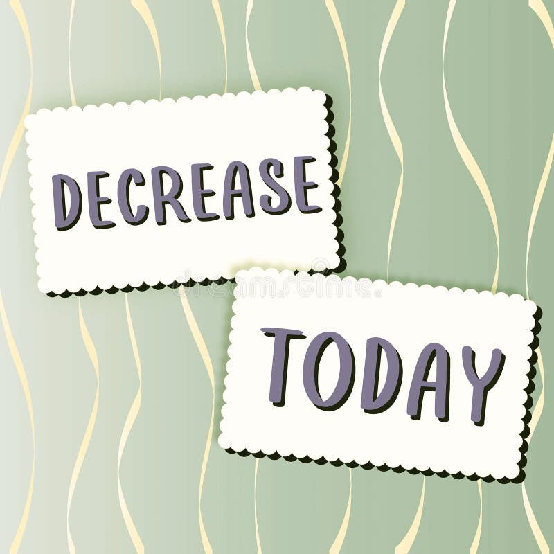 Writing Displaying Text Decrease. Word for Make or Become Smaller or ...