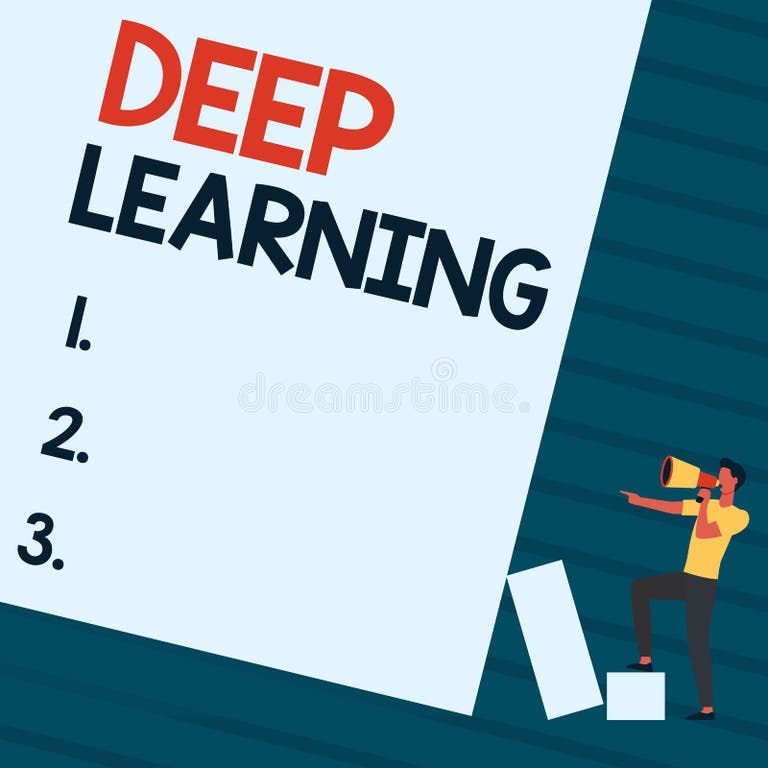 Text Sign Showing Deep Learning. Internet Concept Hierarchical Abstractions Artificial ...