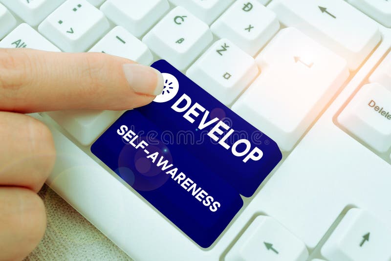 Conceptual Display Develop Self Awareness. Word Written on Improve ...