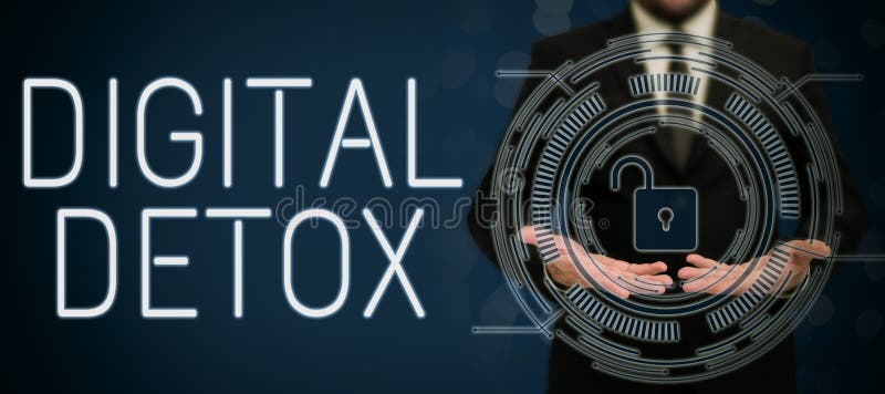 Conceptual Display Digital Detox. Concept Meaning Prohibiting the Usage ...