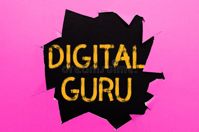Conceptual Display Digital Guru. Concept Meaning Teacher and ...