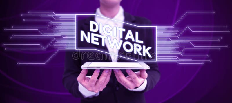 Conceptual Display Digital Network. Internet Concept Network ...