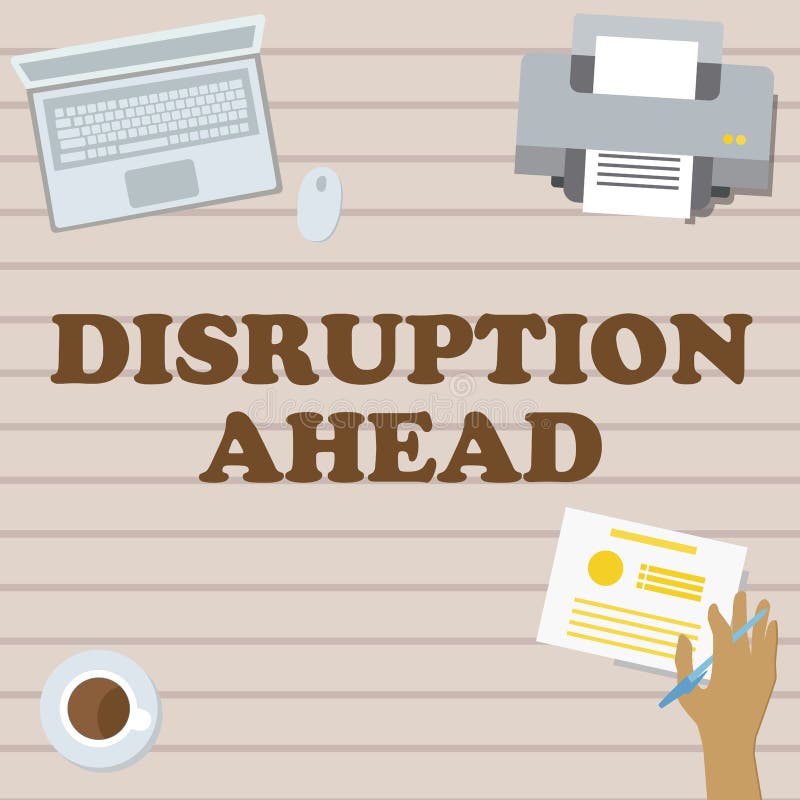 Conceptual Display Disruption Ahead. Business Idea Transformation that ...