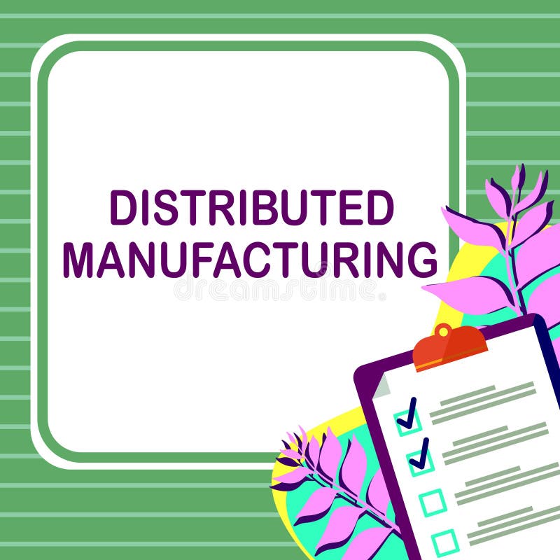 Writing Displaying Text Distributed Manufacturing. Internet Concept ...