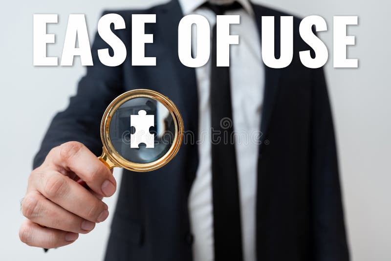 Conceptual Display Ease of Use. Word for User Friendly Easy To Operate ...