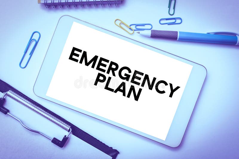 Writing Displaying Text Emergency Plan. Business Approach Procedures ...