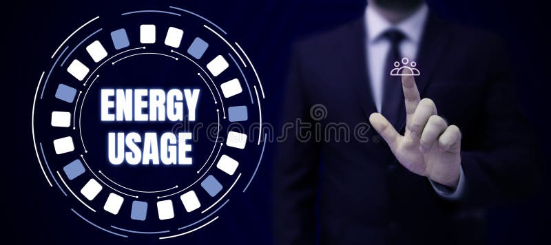Conceptual Display Energy Usage. Internet Concept Amount of Energy ...