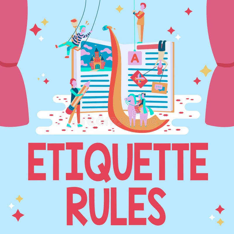 Conceptual Display Etiquette Rules. Word Written on Customs that ...