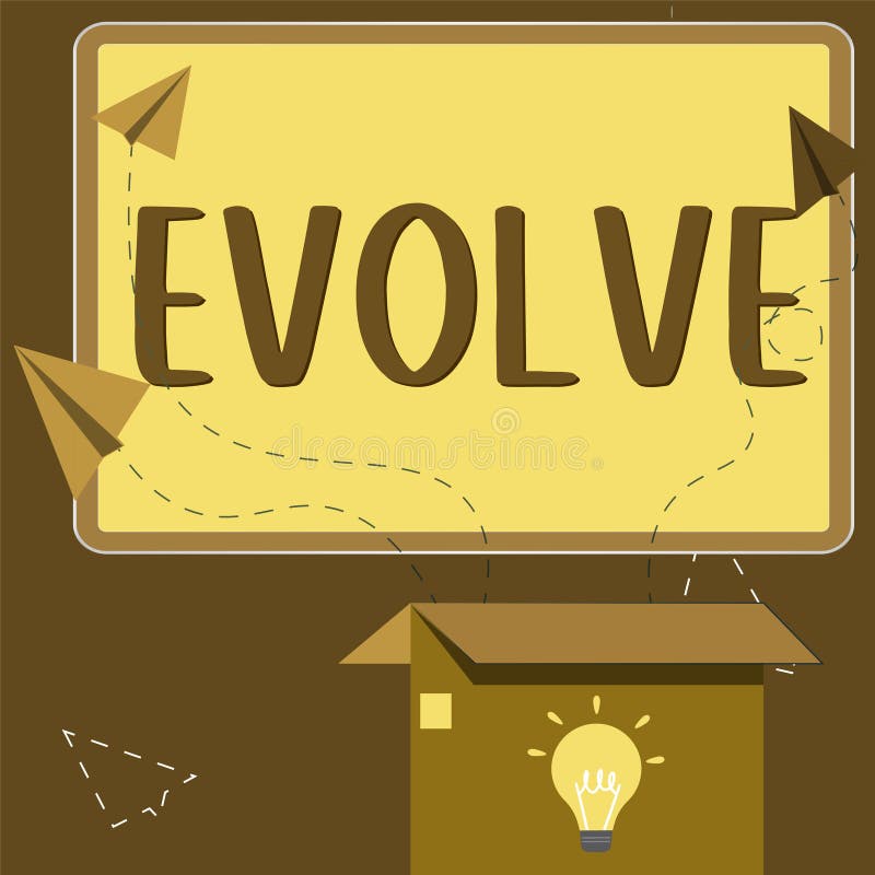 Writing Displaying Text Evolve. Business Idea Develop Gradually Improve ...