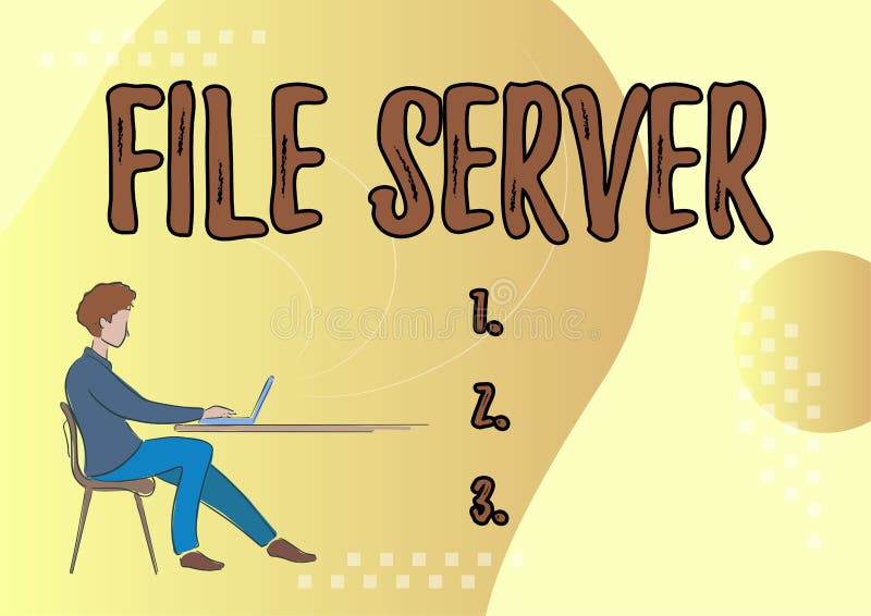 Text Sign Showing File Server. Business Idea Device Which Controls Access To Separately Stored ...